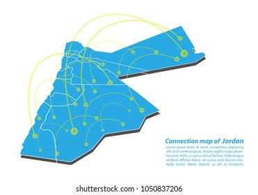 Modern Jordan Map Connections Network Design Stock Vector (Royalty Free ...