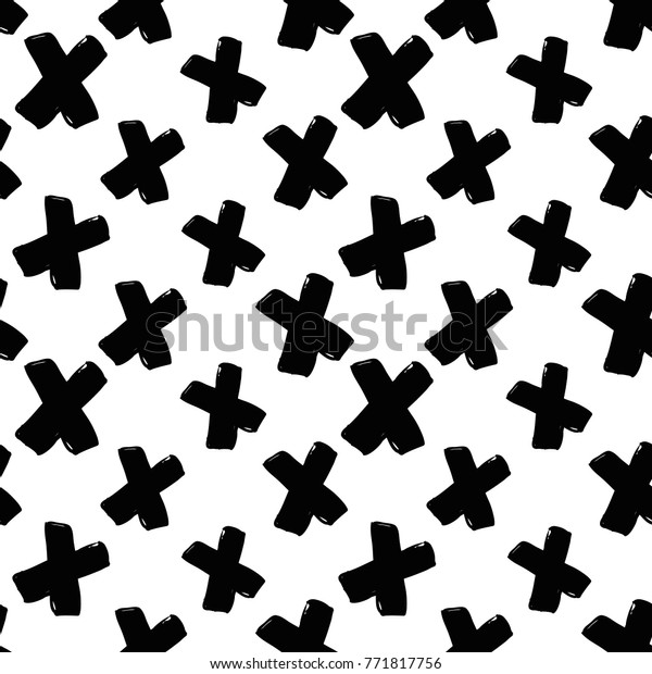 Modern Kids Bw Seamless Pattern X Stock Vector (Royalty Free) 771817756 ...