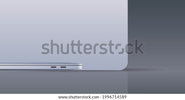 Modern Laptop Closed Top View Realistic Stock Vector (Royalty Free ...