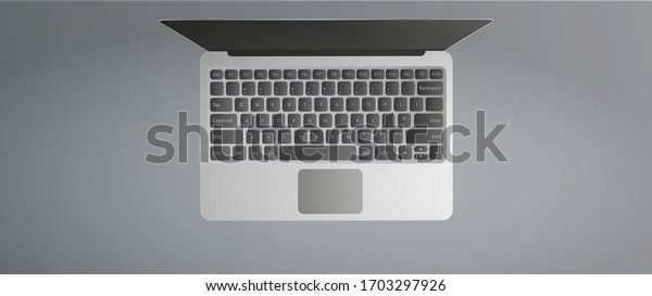 Modern Laptop Top View Open Laptop Stock Vector (Royalty Free ...