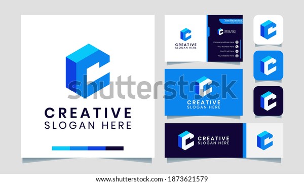 Modern Letter C Block Logo Business Stock Vector (Royalty Free ...