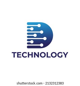 Modern Letter D Tech Logo Design Stock Vector (Royalty Free) 2132312383 ...