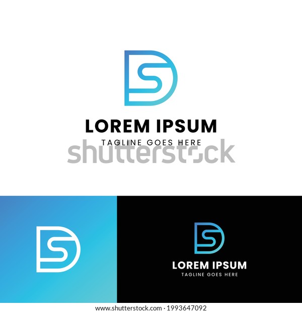 Modern Letter Ds Logo Design Stock Vector (Royalty Free) 1993647092 ...