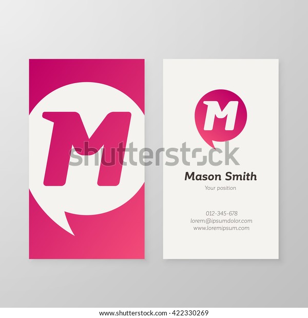 Modern Letter M Speech Bubble Business Stock Vector (Royalty Free ...