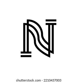 Modern Letter N Monogram Vector Logo Stock Vector (Royalty Free ...