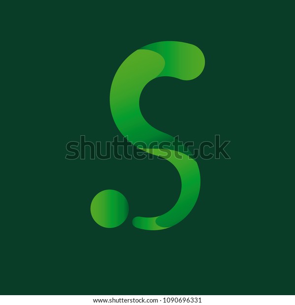 Modern Letter S Green Background Stock Vector (Royalty Free) 1090696331 ...