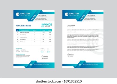 Modern Letterhead Invice Template Design Stock Vector (Royalty Free ...