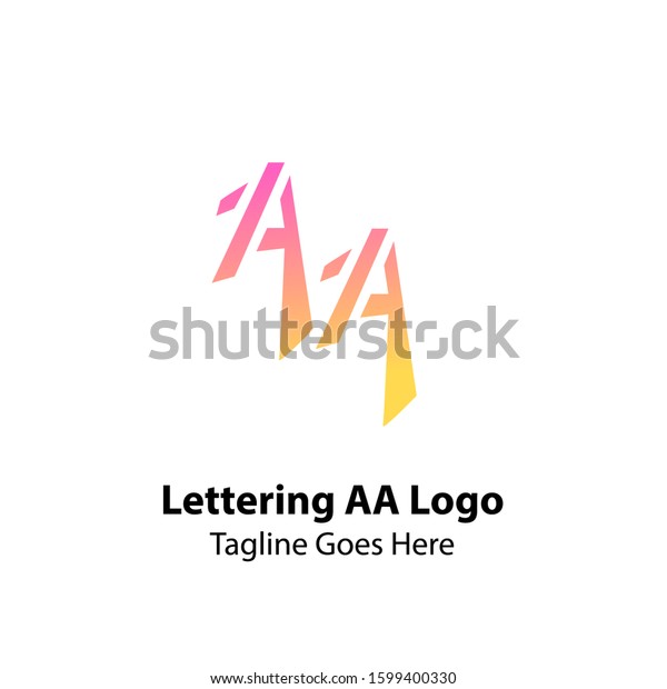 Modern Lettering Aa Logo Abstract Logo Stock Vector (Royalty Free ...