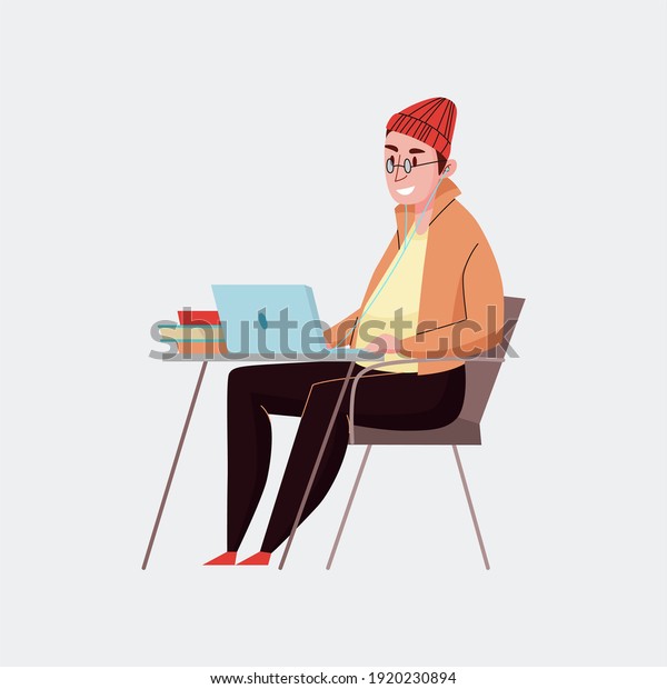 Modern Library Outdoor Reading Area Computer Stock Vector (Royalty Free ...