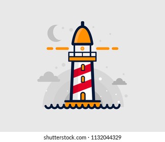 Modern Lighthouse Icon Lighthouse Logo Design Stock Vector (Royalty ...