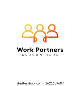 Modern Line Busines Work Partner Logo Stock Vector (Royalty Free ...