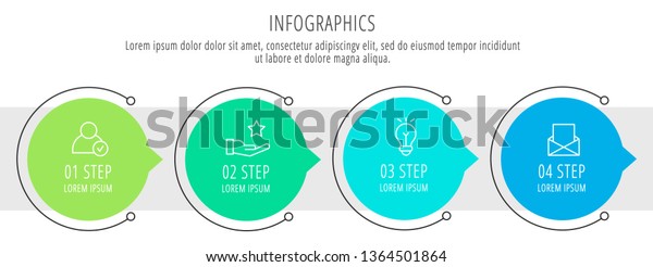 Modern Line Vector Illustration Infographic Circles 库存矢量图（免版税 ...