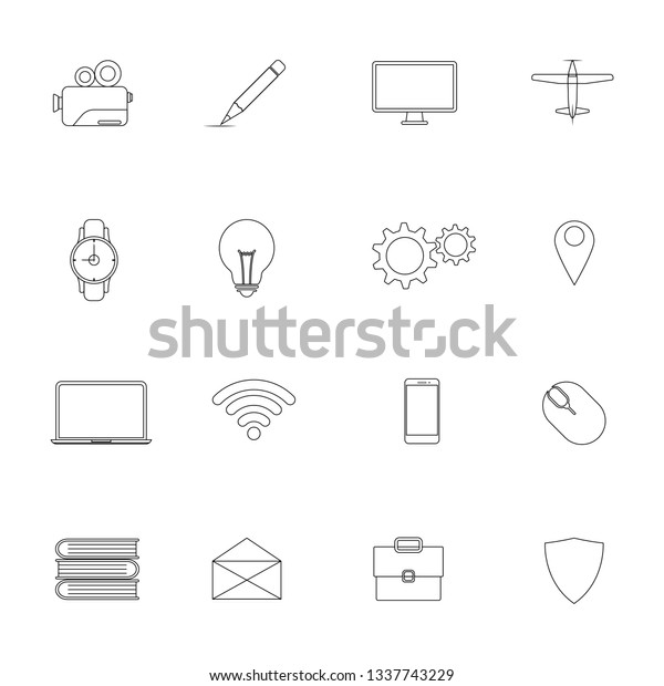 Modern Lines Icons Design Collection Vector Stock Vector (Royalty Free ...