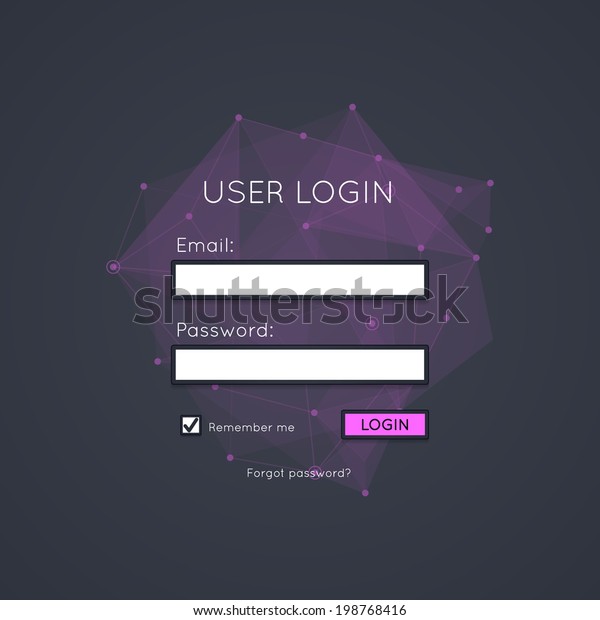 Modern Login Page On Dark Background: vetor stock (livre de direitos ...