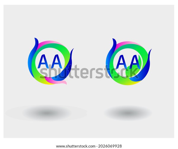 Modern Logo Aa Gradient Colorful Monogram Stock Vector (Royalty Free ...