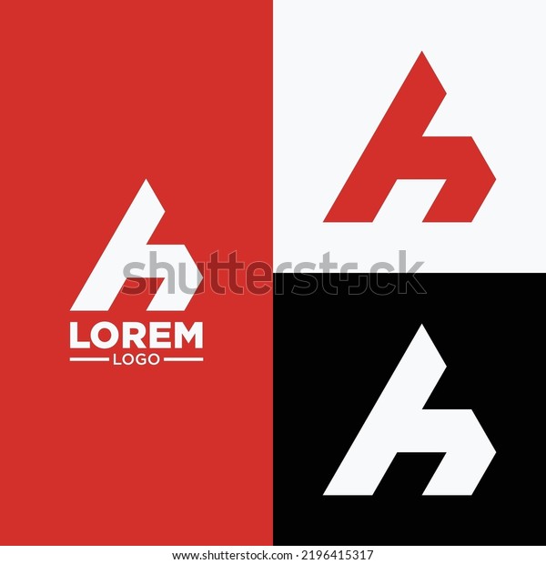 Modern Logo Letter H Red White Stock Vector (Royalty Free) 2196415317 ...