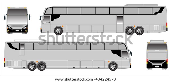 Modern Long Bus Vector Sporty Bus Stock Vector (Royalty Free) 434224573 ...