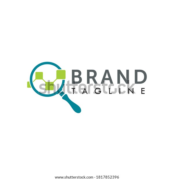 Modern Magnifying Glass Chart Logo Design Stock Vector (Royalty Free ...