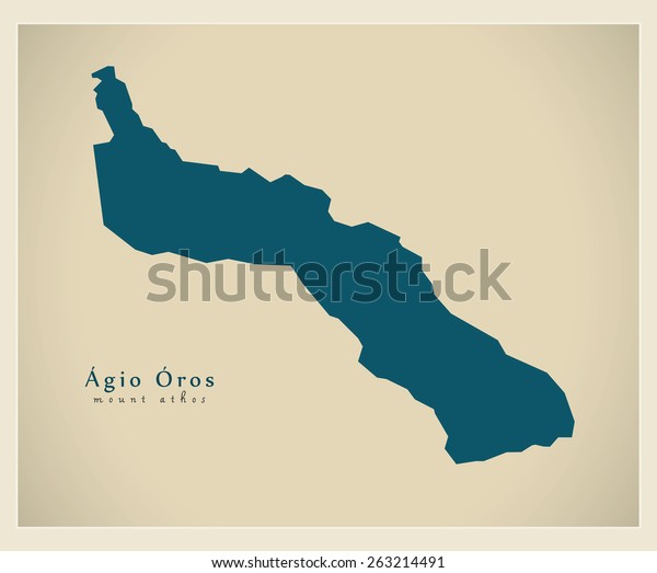 Modern Map Agio Oros Gr Stock Vector (Royalty Free) 263214491 ...
