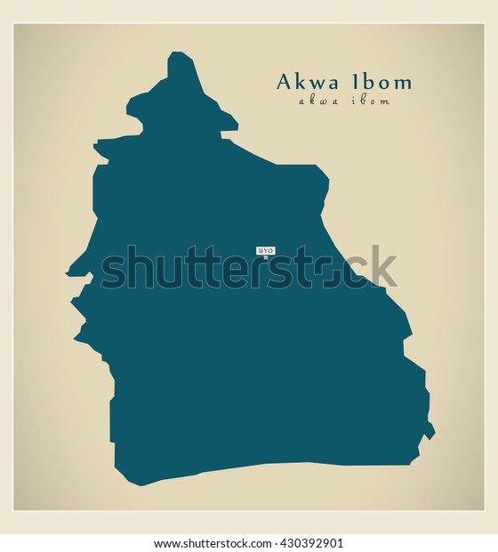 Modern Map Akwa Ibom Ng Stock Vector (Royalty Free) 430392901 ...