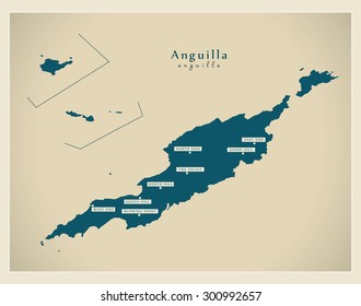Modern Map Anguilla Ai Stock Vector (Royalty Free) 300992639