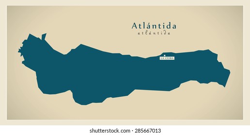 Modern Map Honduras Departments Hn Stock Vector (Royalty Free ...