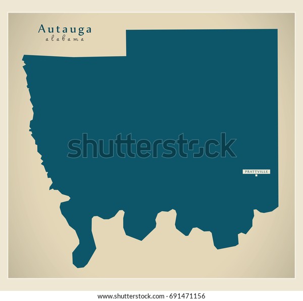 Modern Map Autauga Alabama County Usa Stock Vector (Royalty Free) 691471156