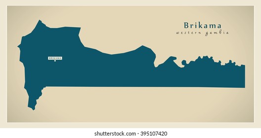 Modern Map Brikama Gm Stock Vector (Royalty Free) 395107420 | Shutterstock