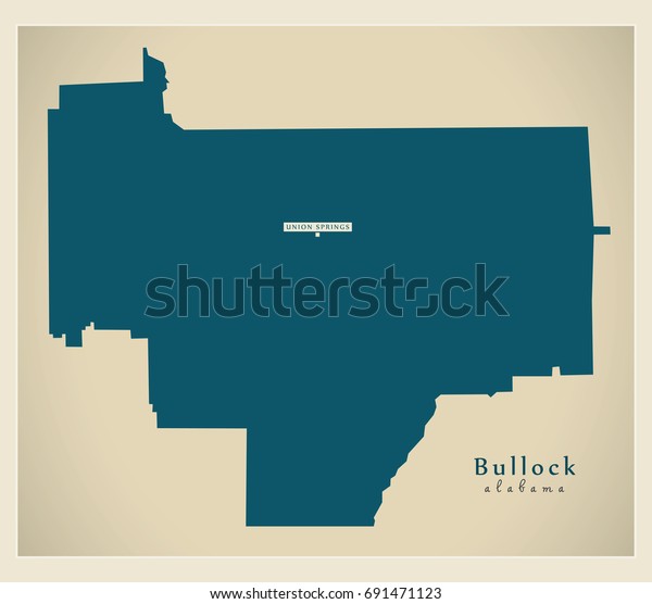 Modern Map Bullock Alabama County Usa Stock Vector (Royalty Free) 691471123
