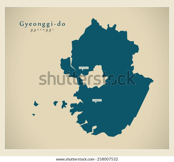 Modern Map Gyeonggi Kr Stock Vector (Royalty Free) 258007532