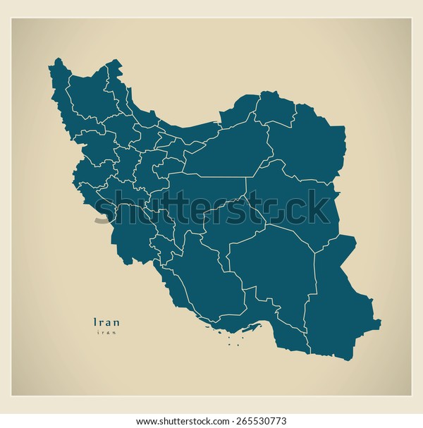 Modern Map Iran Provinces Ir Stock Vector (Royalty Free) 265530773