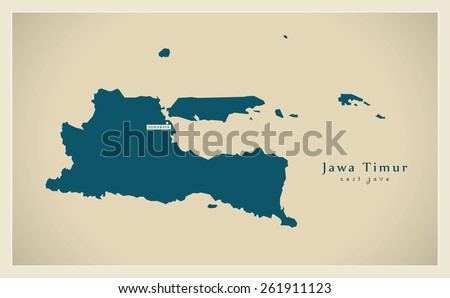 Modern Map Jawa Timur ID Stock Vector (Royalty Free) 261911123 ...