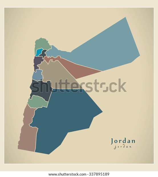Modern Map Jordan Governorates Colored Jo Stock Vector (Royalty Free ...