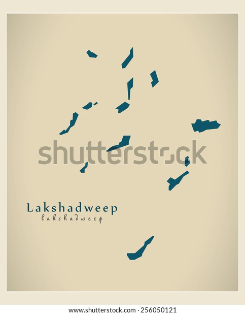 Modern Map Lakshadweep Stock Vector (Royalty Free) 256050121