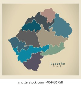 Modern Map Lesotho Districts Colored Ls Stock Vector (Royalty Free ...