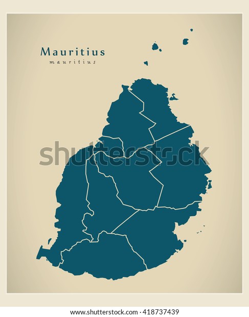 Modern Map Mauritius Districts Mu Stock Vector (Royalty Free) 418737439 ...