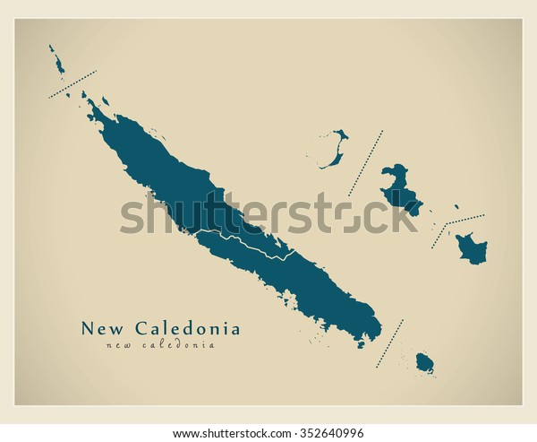 Carte moderne - Nouvelle-Calédonie avec provinces : image vectorielle ...