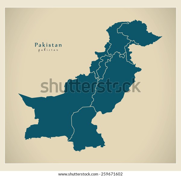 Modern Map Pakistan Provinces Autonomous Areas Stock Vector (Royalty ...