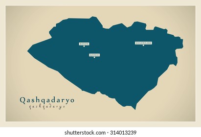 Modern Map Qashqadaryo Uz Stock Vector (Royalty Free) 314013239 ...