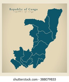 Modern Map Republic Congo Departments Cg Stock Vector (Royalty Free ...