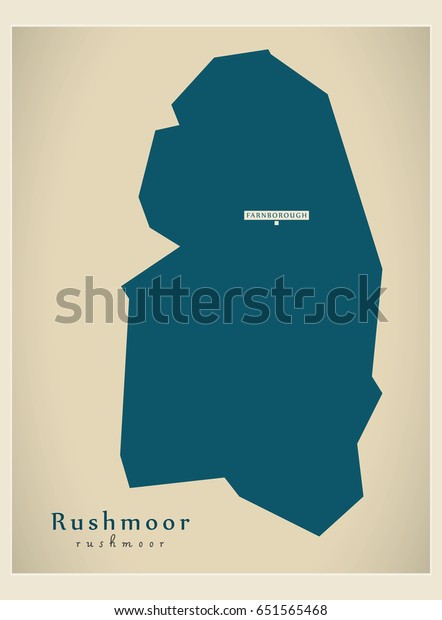 Modern Map Rushmoor District Uk Illustration Stock Vector (Royalty Free ...
