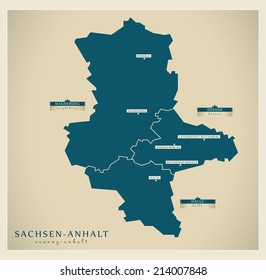Modern Map Saxony Anhalt Stock Vector (Royalty Free) 214007848 ...