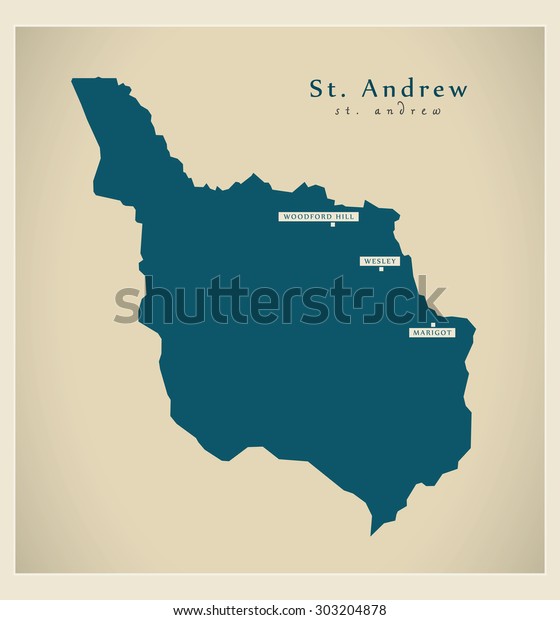 Modern Map St Andrew Dm Stock Vector (Royalty Free) 303204878 ...