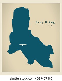 Modern Map Svay Rieng Kh Stock Vector (Royalty Free) 329427395 ...