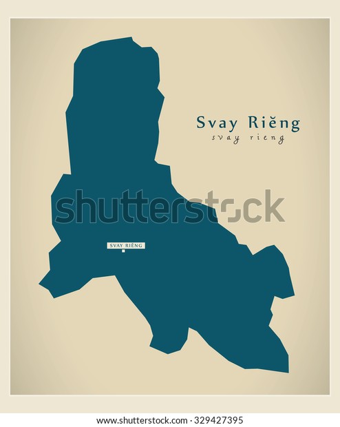 Modern Map Svay Rieng Kh Stock Vector (Royalty Free) 329427395 ...