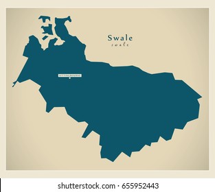 Modern Map Swale District Uk Illustration Stock Vector (Royalty Free ...