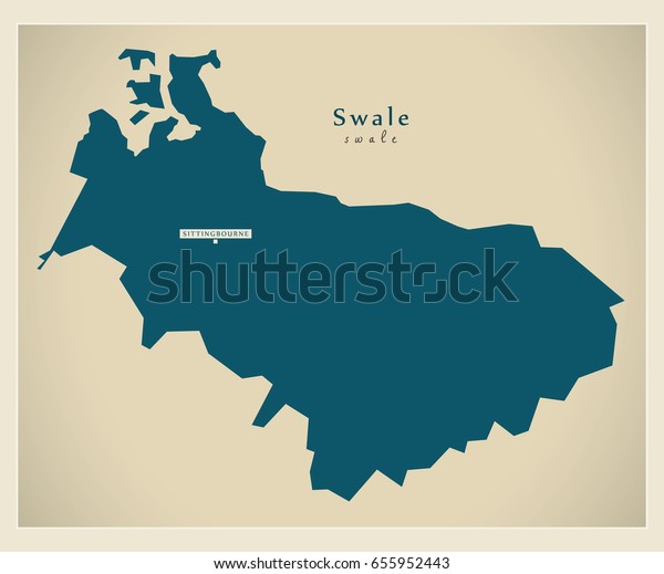 Modern Map Swale District Uk Illustration Stock Vector (Royalty Free ...