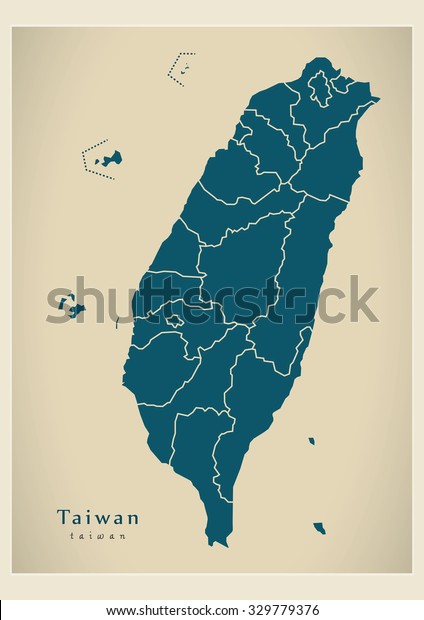 Modern Map Taiwan Counties Tw Stock Vector (Royalty Free) 329779376