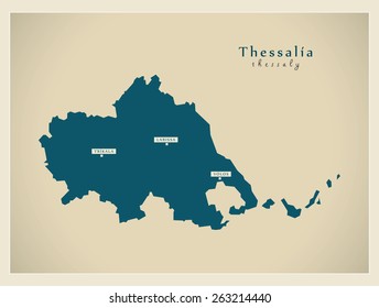 Modern Map Thessalia Gr 스톡 벡터(로열티 프리) 263214440 | Shutterstock