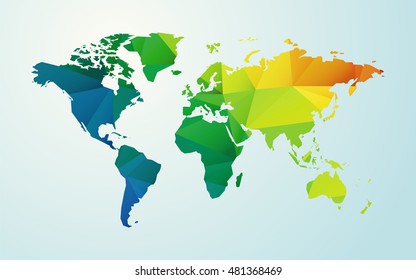 Modern Map World Color Geometric Shape Stock Vector (Royalty Free ...